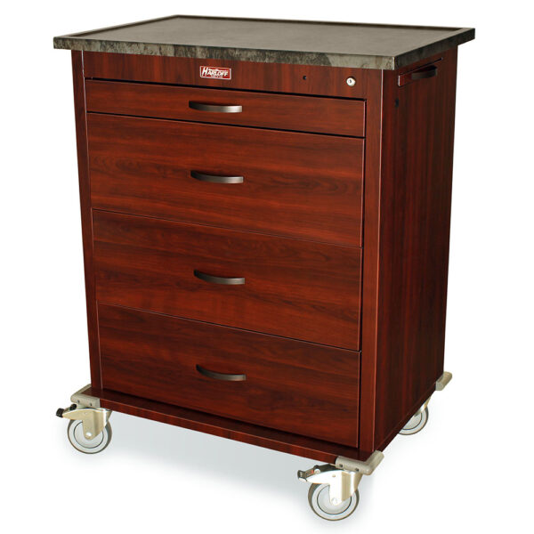 Wood Vinyl Punch Card Medication Cart, Four Drawer, Key Lock, WV540PC ...