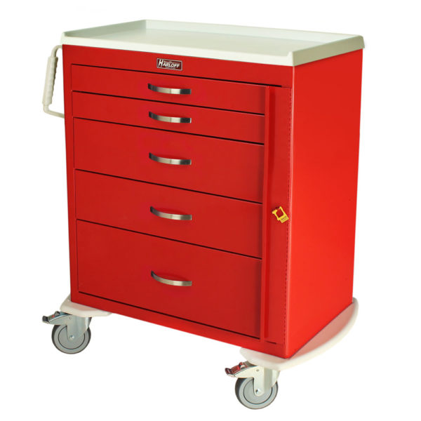 M-Series Standard Width Emergency Crash Cart, Medium Height, Five ...