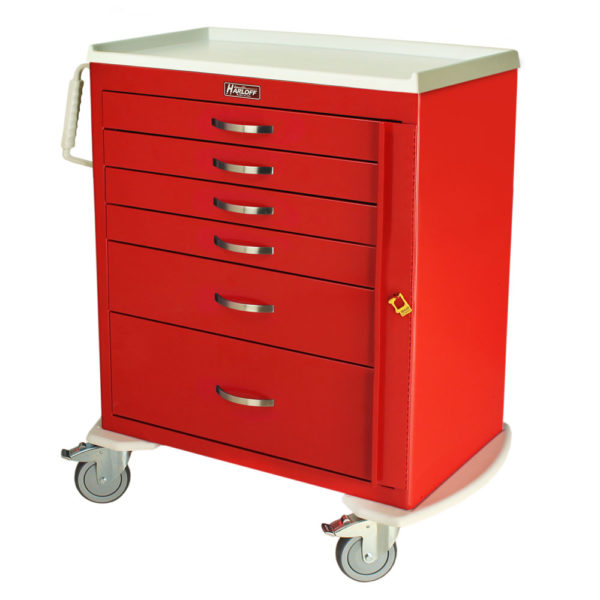 M-Series Standard Width Emergency Crash Cart, Medium Height, Six ...