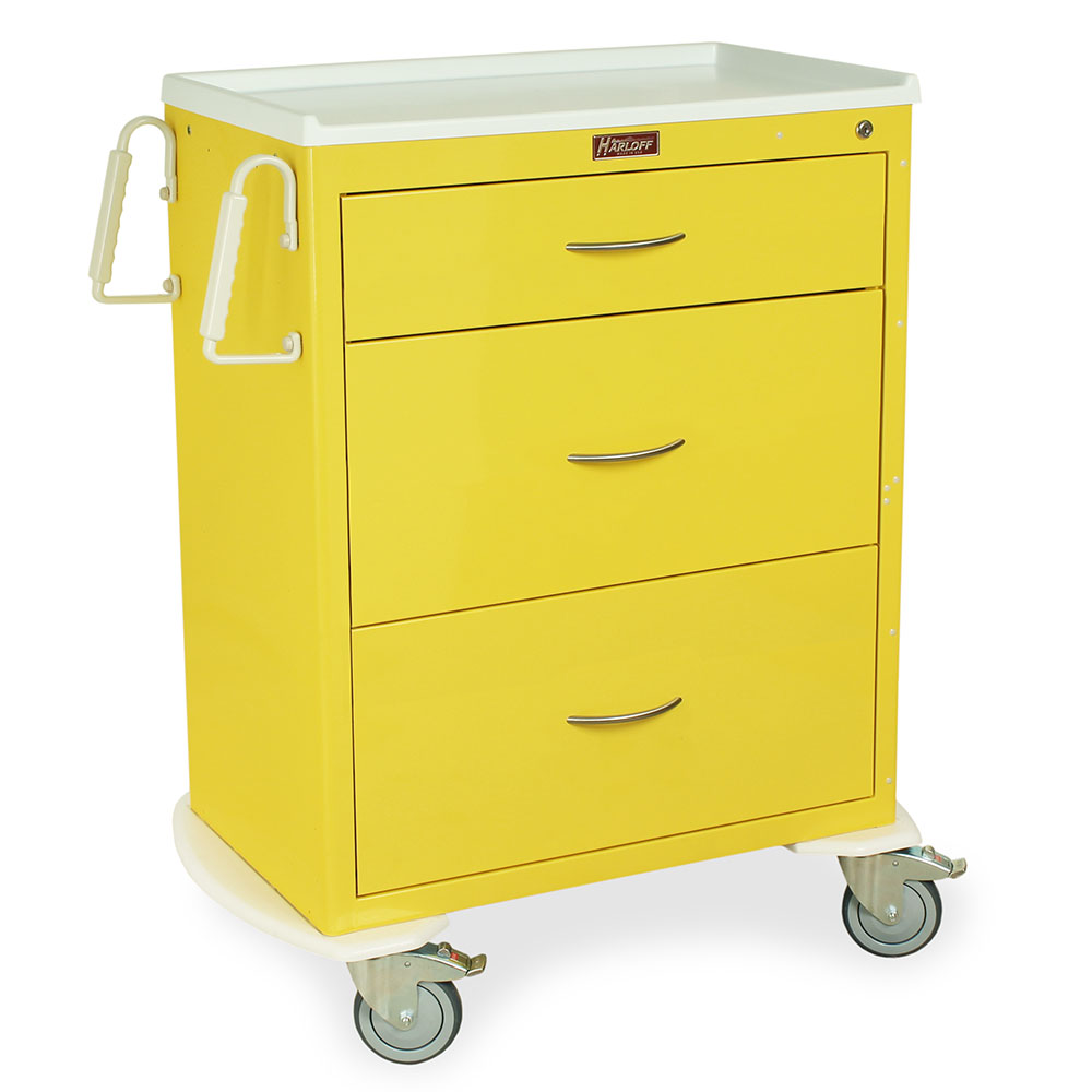 M-Series Tall Isolation Cart, Standard Width, Three Drawers, Standard ...