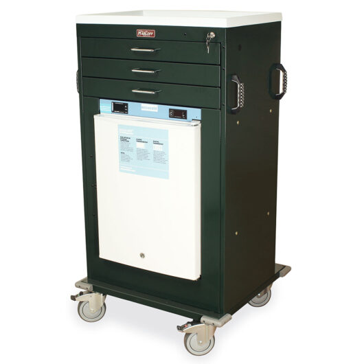 Mobile Vaccine Refrigerator Cart, Three Drawer, Key Lock, VR4300K-AC ...