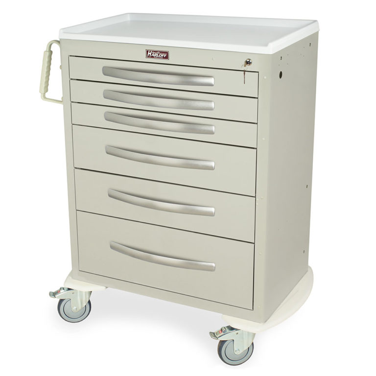 A-Series Lightweight Medical Cart, Tall Height, Standard Width, Six ...