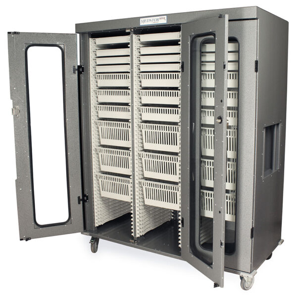 Triple Column Medical Equipment Storage Cabinet, Glass Doors, E-Lock ...