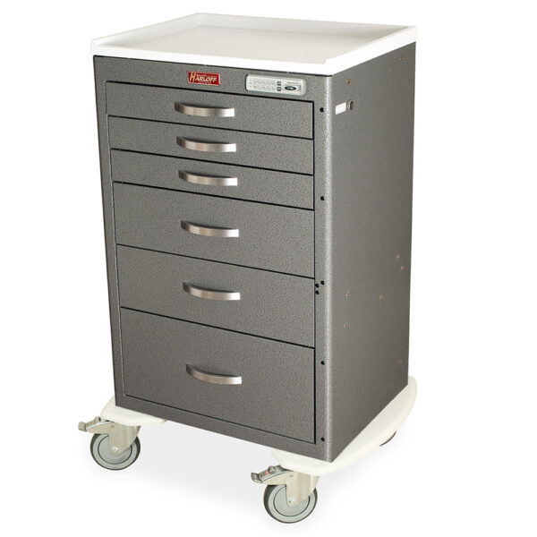 M-Series Tall E-locking Procedure Cart, Medium Width, Six Drawers ...