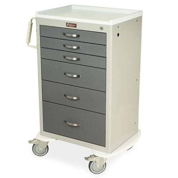 M-Series Tall Hospital Procedure Trolley, Medium Width, Six Drawers ...