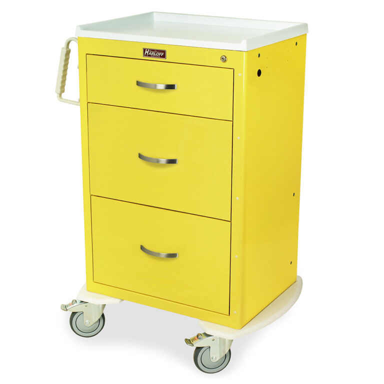M-Series Tall PPE Storage Cart, Medium Width, Three Drawers, Key Lock ...