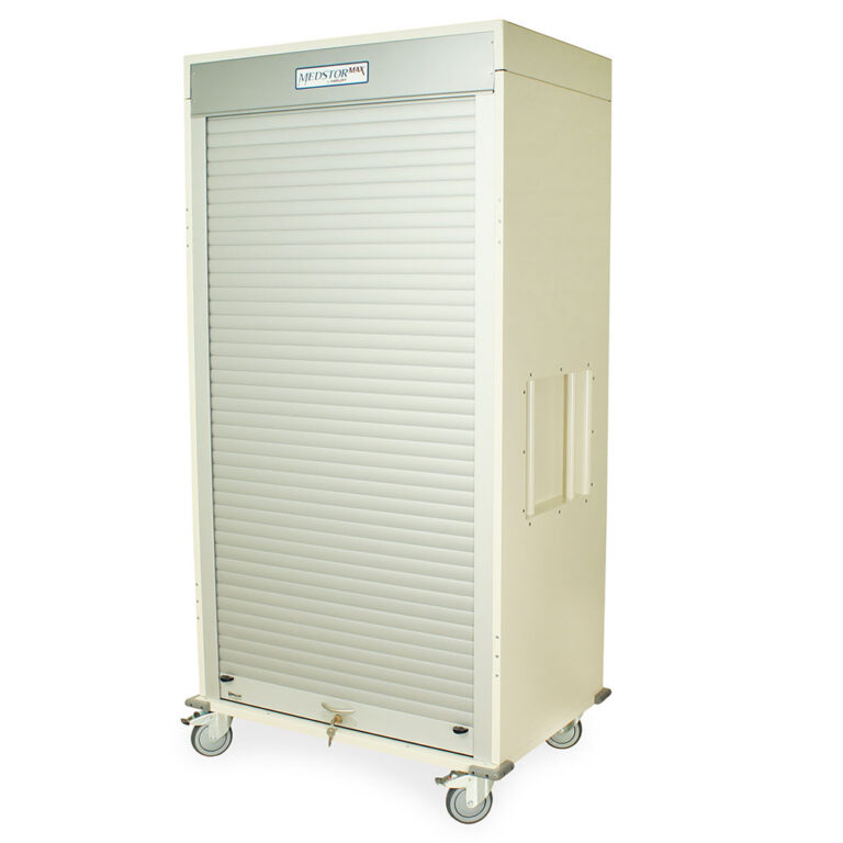 Double Wide Open Column Medical Supply Storage Cabinet, Glass Doors ...